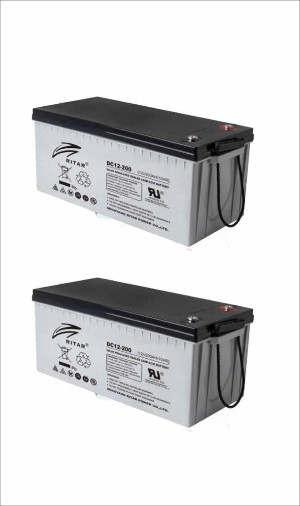 Ritar Agm Deep Cycle Inverter Battery -12V/200AH x 2 Units – Avena ...